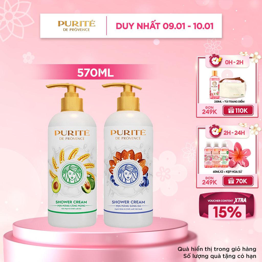 Kem Tắm Purite Dưỡng Da 570ml | Shopee Việt Nam