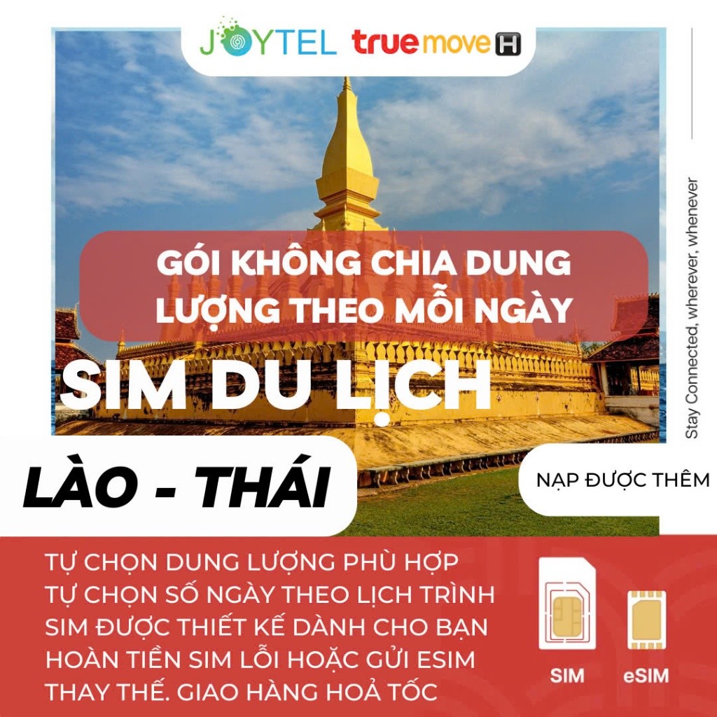 [GIẢM 20% CHO SIM THỨ 2] Sim du lịch Lào Thái Lan tốc độ cao - Gói ...