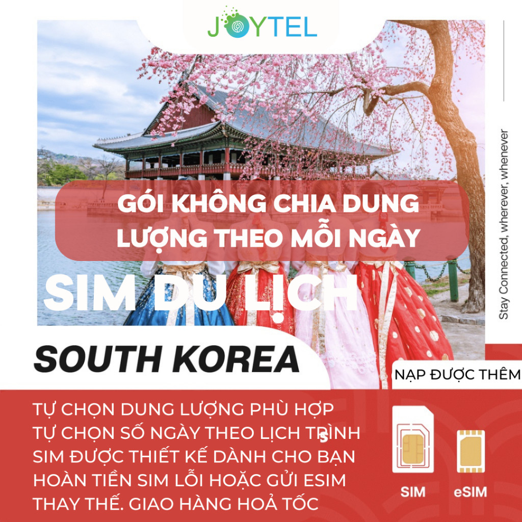 [GIẢM 20% CHO SIM THỨ 2] Sim du lịch Hàn Quốc tốc độ cao dùng mạng ...