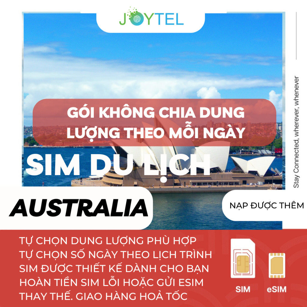 [GIẢM 20% CHO SIM THỨ 2] Sim du lịch Úc Australia tốc độ cao - Gói dung ...