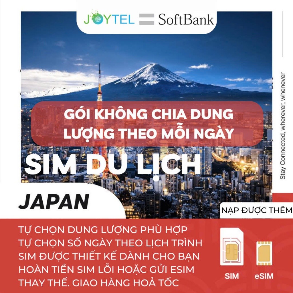 [GIẢM 20% CHO SIM THỨ 2] Sim du lịch Nhât Bản tốc độ cao dùng mạng ...