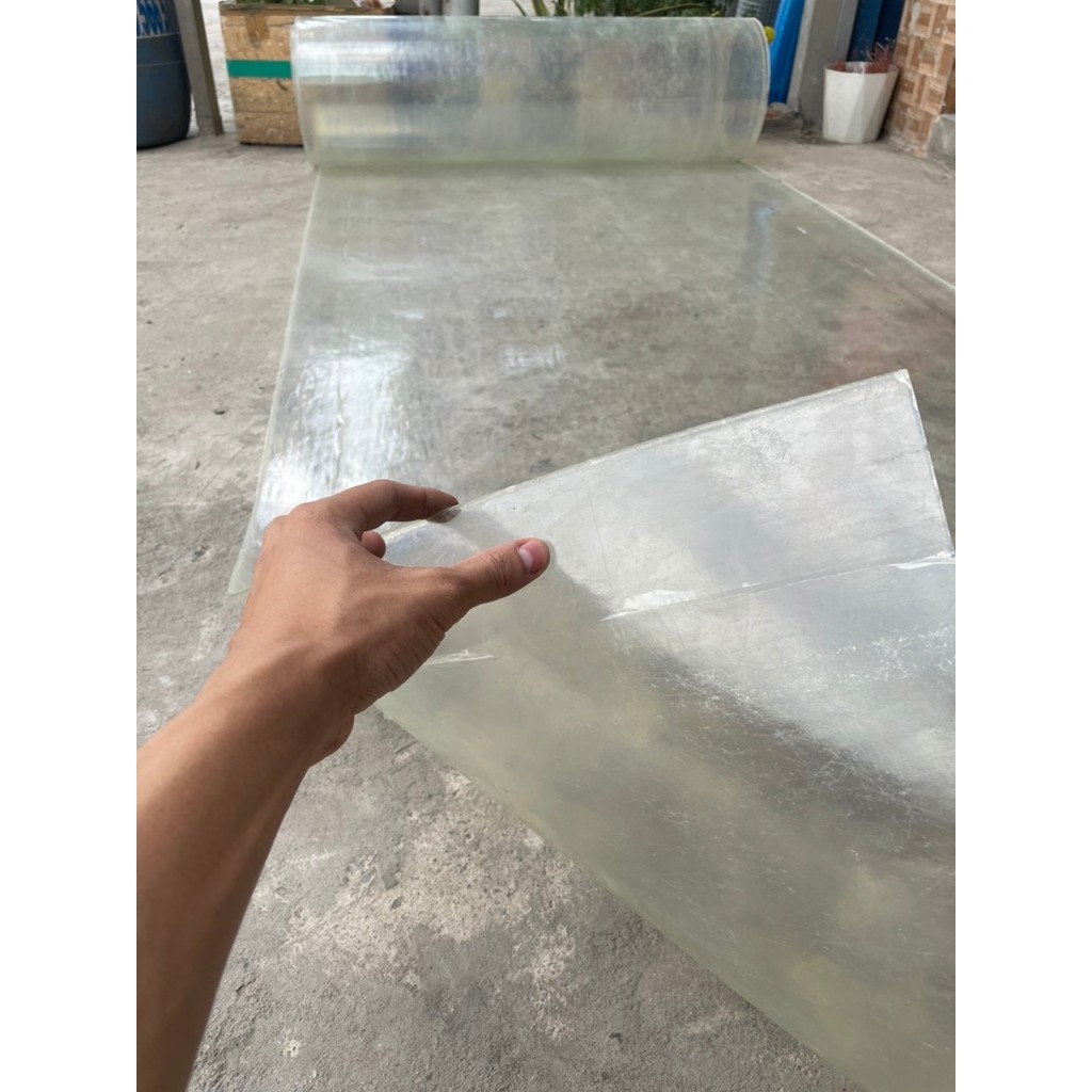 ( Khổ cao 1.2m x Dày 8dem ) Tôn nhựa lấy ánh sáng màu trắng che nắng ...