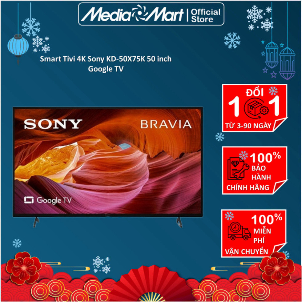 Smart Tivi 4K Sony KD-50X75K 50 inch Google TV | Shopee Việt Nam