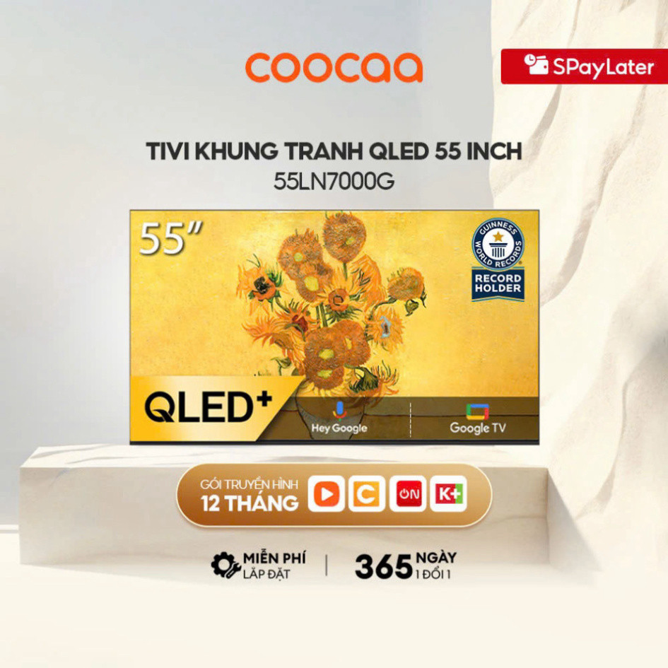 Smart tivi 55 inch Qled 4K tivi Khung Tranh Google Frame tivi coocaa ...
