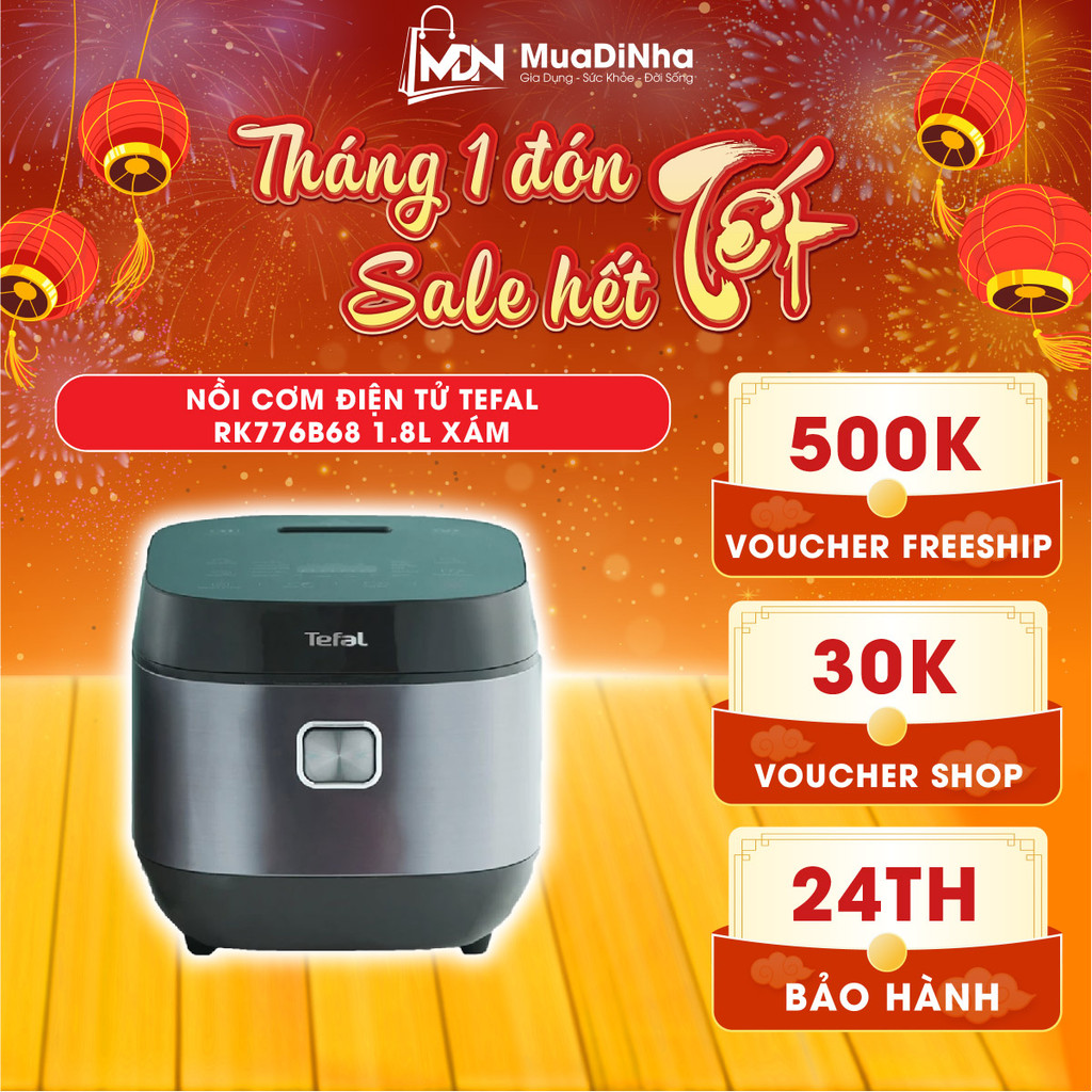 Nồi cơm điện tử Delirice Plus 1.8L RK776B68- Xám | Shopee Việt Nam