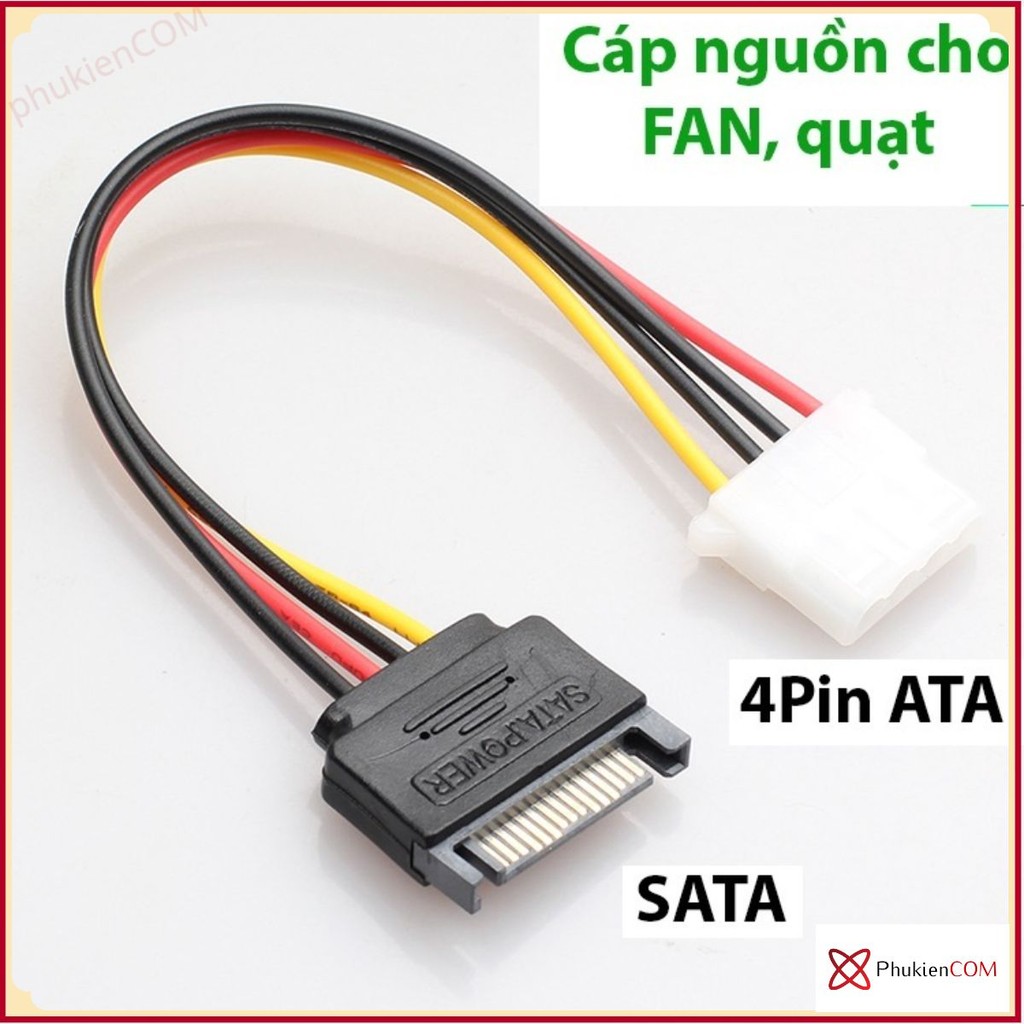 Cáp nguồn SATA sang Molex ATA 4Pin, dài 20cm cho ổ cứng HDD ATA IDE ...