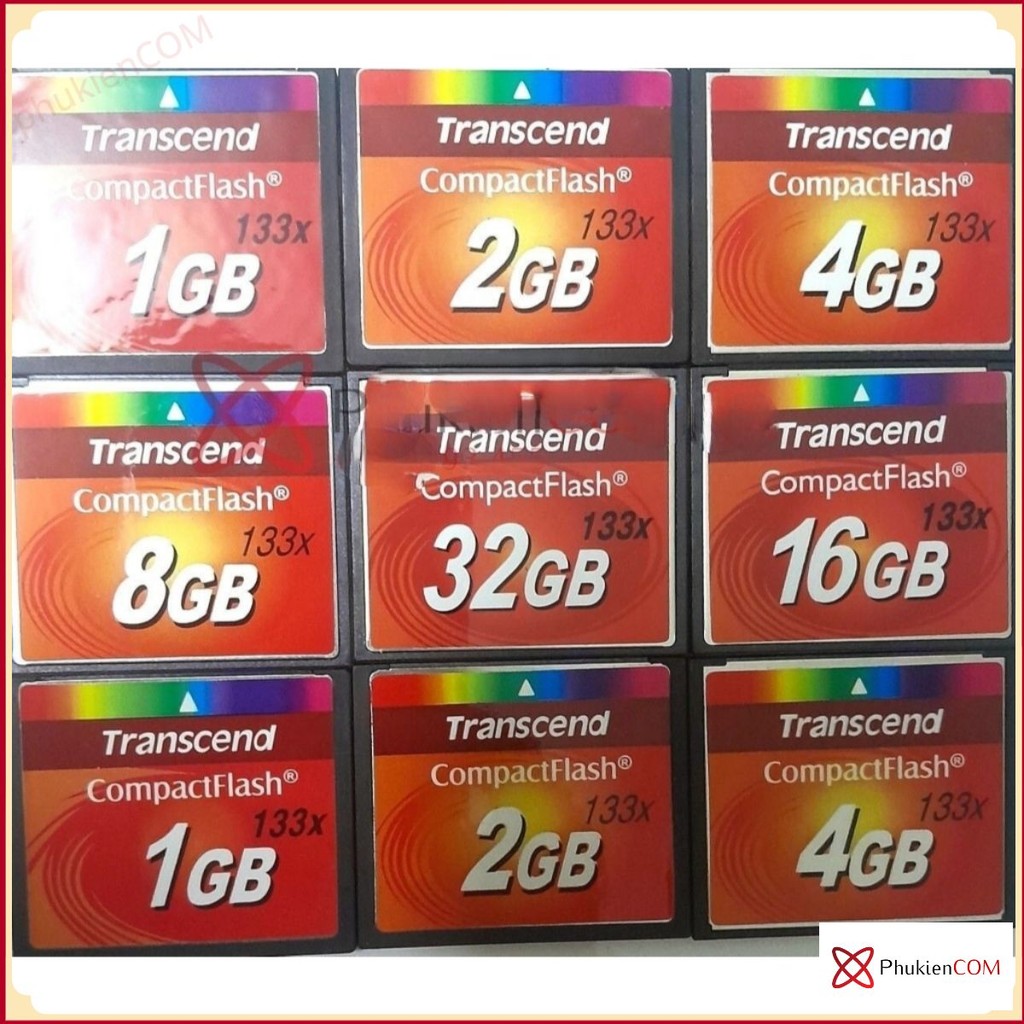 Thẻ nhớ CF Compact Flash Transcend 133x 1GB, 2GB, 4GB, 8GB, 16GB, 32GB dùng cho công nghiệp, máy ...