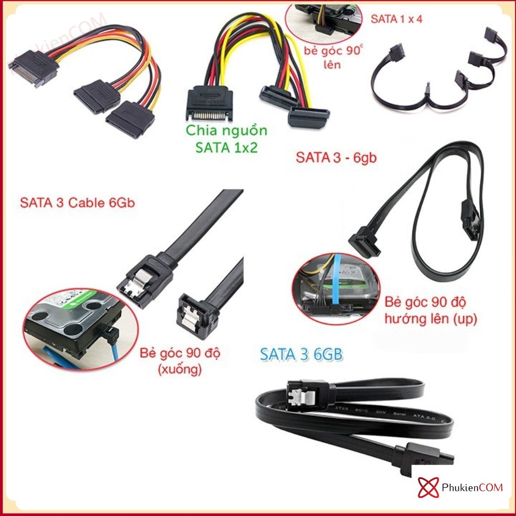 Tổng hợp cáp chia nguồn SATA 1 ra 2/3/4/5 SATA cấp nguồn cho ổ cứng HDD ...