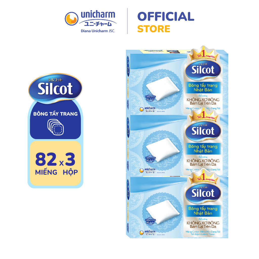 Bộ 3 Hộp Bông Tẩy Trang Silcot 82 Miếng/Hộp | Shopee Việt Nam