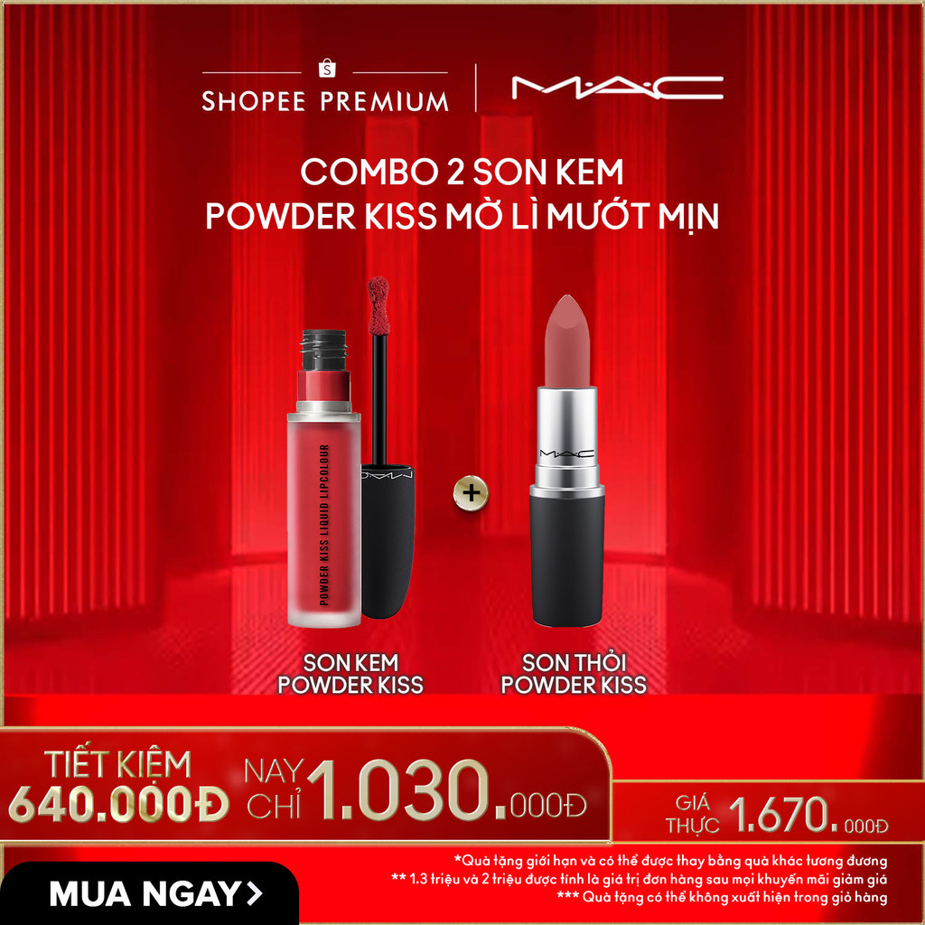 [ƯU ĐÃI CHỚP NHOÁNG] MAC - Bộ 2 món: Son kem Powder Kiss Liquid ...
