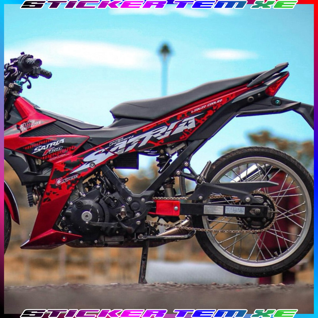 Nhãn Dán Tem Rời Satria Đỏ Đen Trắng Decal 3 Lớp Cao Cấp Chống Nước ...
