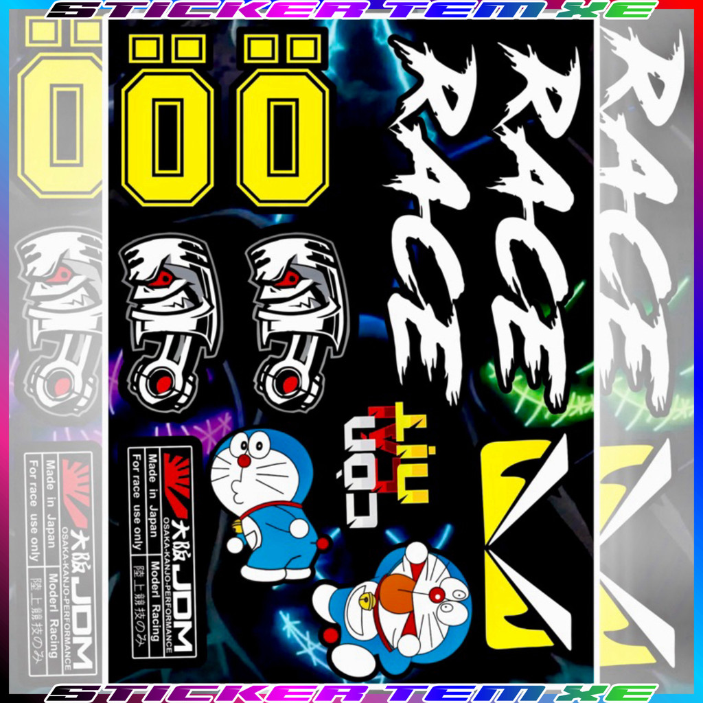 Set sticker tem dán nhãn dán decal dán trang trí xe máy xe điện decal 3 ...