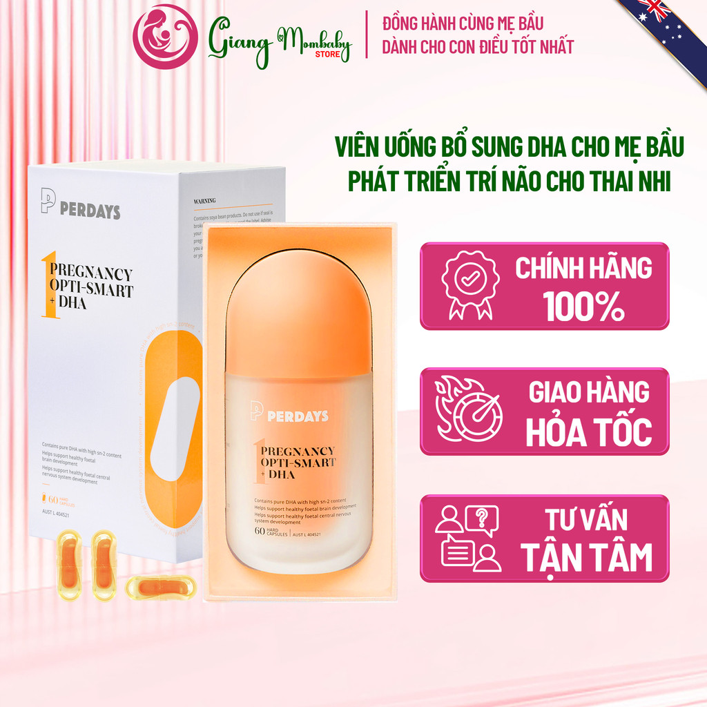 Viên Uống PERDAYS Opti-smart & DHA Bổ Sung DHA Cho Mẹ Bầu | Hỗ Trợ Phát Triển Trí Não, Hệ Thần ...