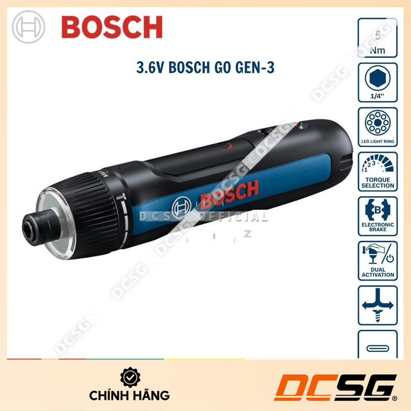 Máy vặn vít dùng pin 3.6V Bosch GO Gen-3 06019H2280 - 06019H2281 | DCSG ...