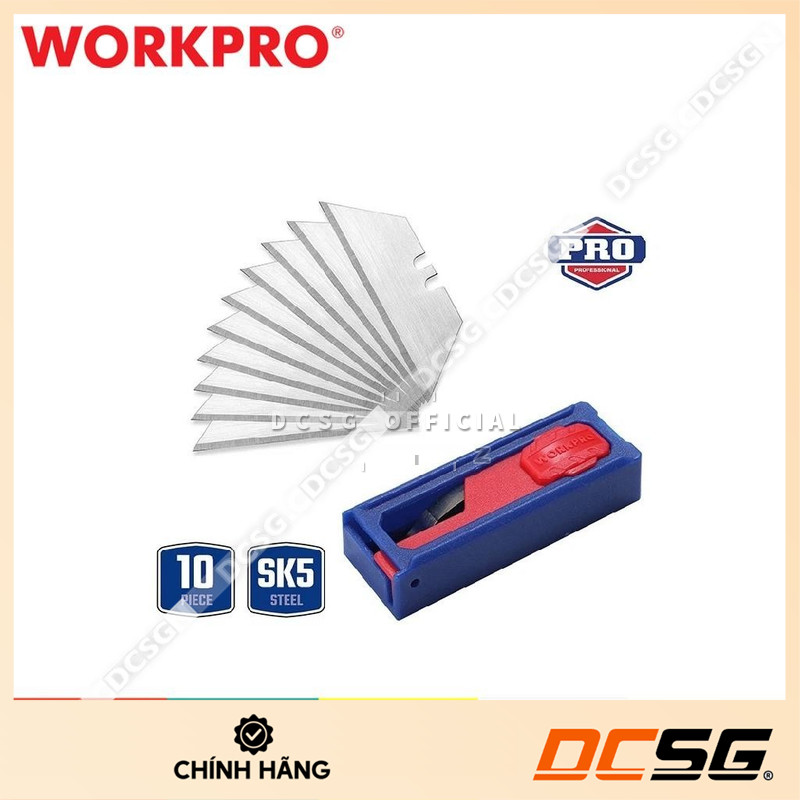 Lưỡi dao rọc cáp bằng thép SK5, kèm hộp đựng (1set = 10 cái) Workpro WP213001, WP213002 | DCSG ...