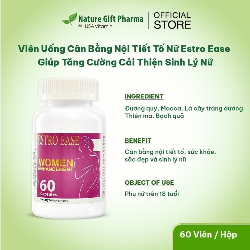 Nature Gift Viên Uống Cân Bằng Nội Tiết Tố Nữ Estro Ease 60 viên/hộp ...