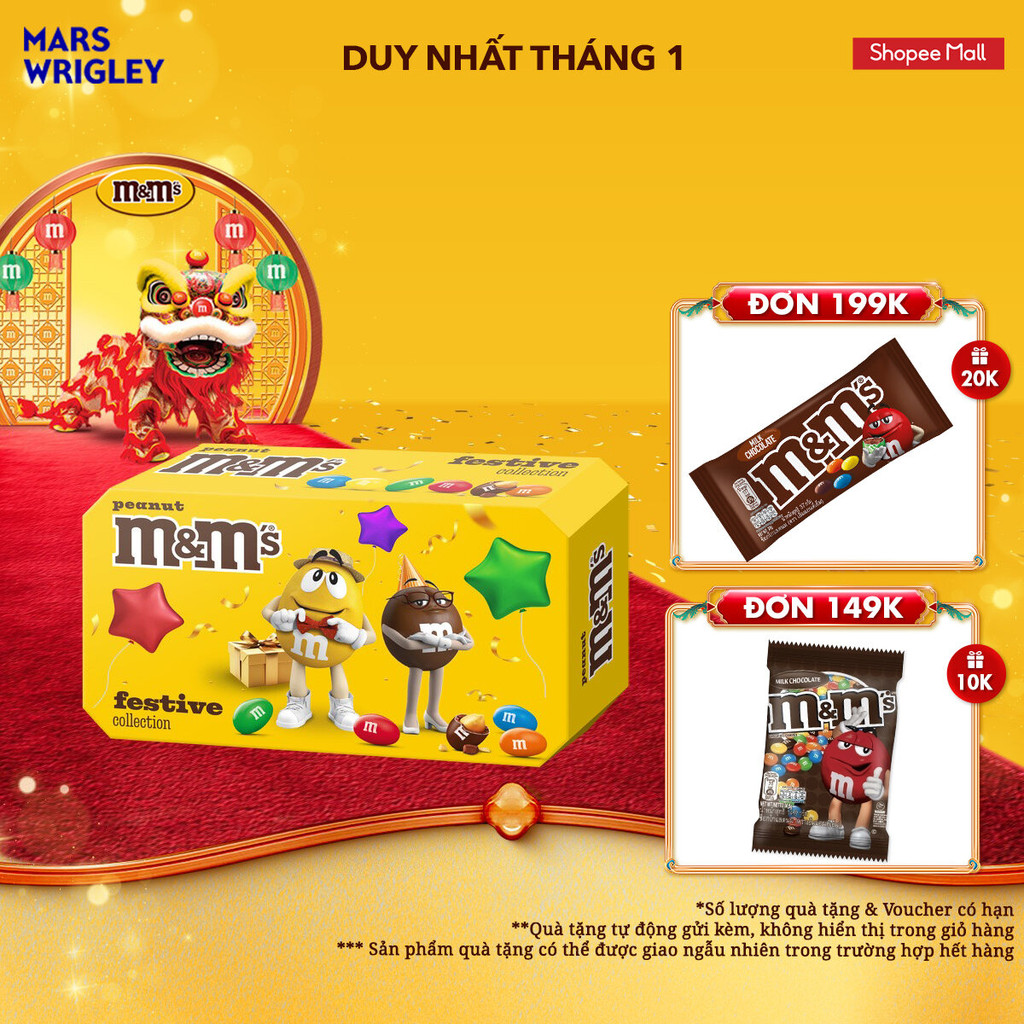 [15.1 Bao lì xì M&M's - Voucher 40K] Hộp M&M's 111g màu vàng | Shopee Việt Nam