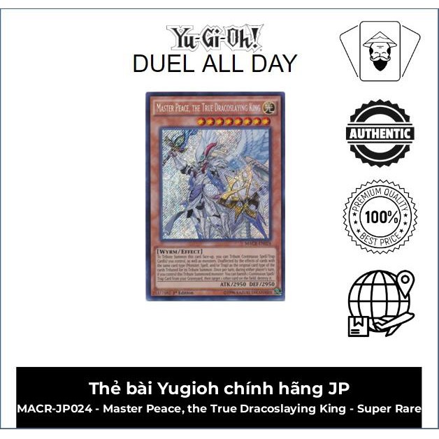Thẻ bài Yugioh chính hãng JP: MACR-JP024 - Master Peace, the True Dracoslaying King - Super Rare ...