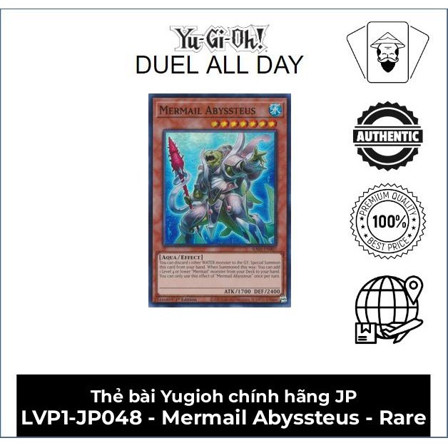 Thẻ bài Yugioh chính hãng JP: LVP1-JP048 - Mermail Abyssteus - Rare | Shopee Việt Nam