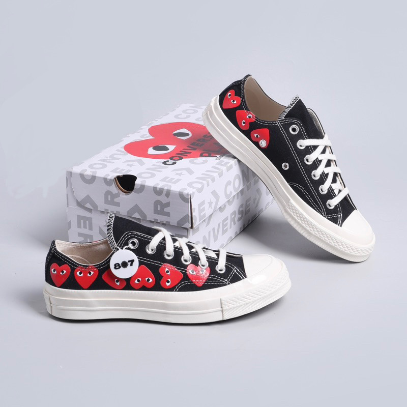 | High Quality | Giày thể thao *_Converse Cdg Low Multi Heart Black Cao ...
