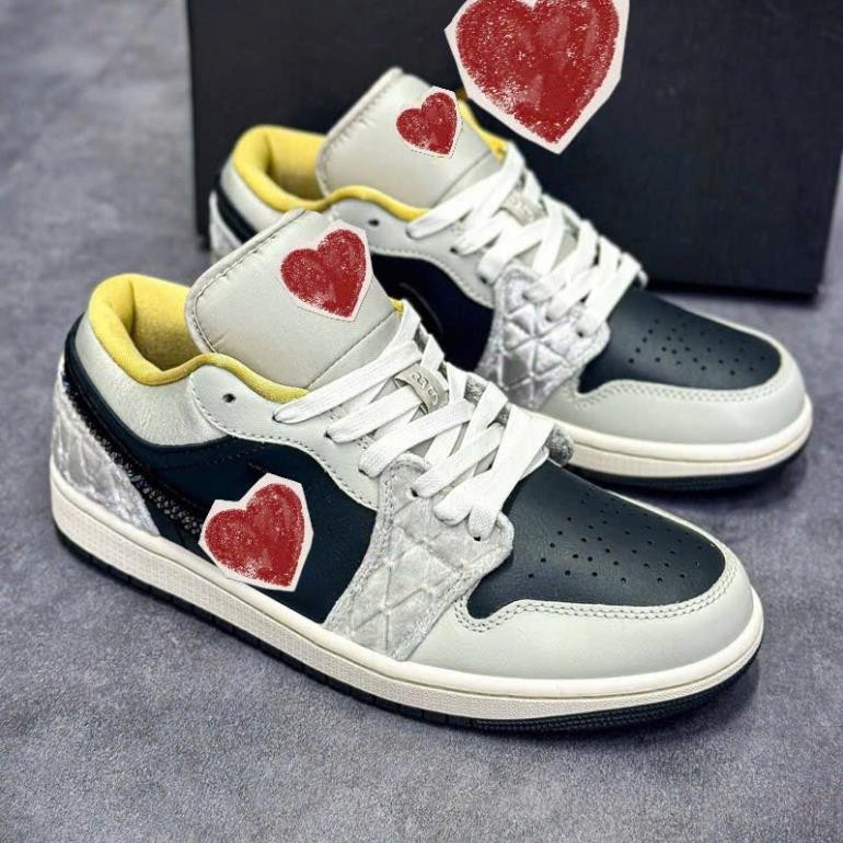 Giày JD1 Low Beaded Swoosh Màu Xám Đen , Giày Sneaker Đính Đá Cao Cấp ...