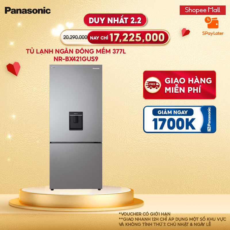[NHẬP ELPN2T5D GIẢM 20% TỐI ĐA 2TR5] Tủ lạnh Panasonic Ngăn đông mềm ...