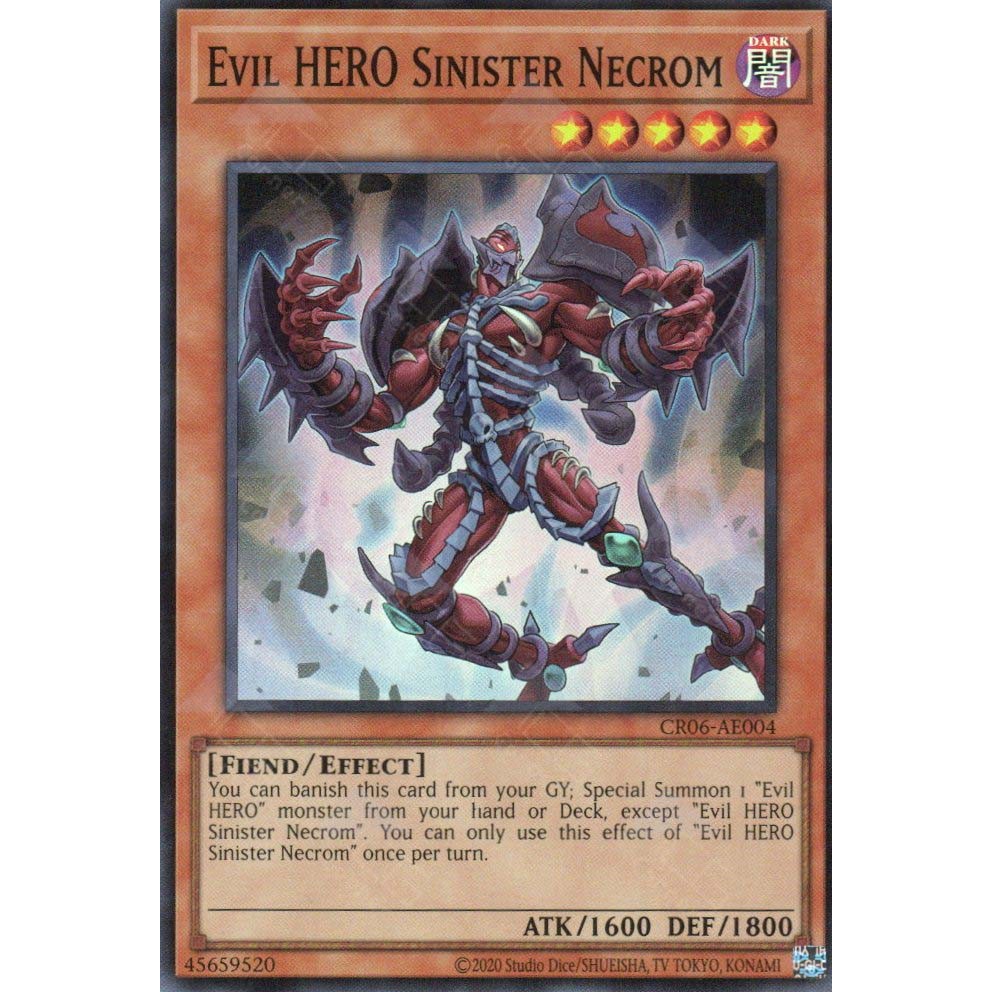 [ Bài Yugioh Chính Hãng ] CR06-AE004 Evil HERO Sinister Necrom - Super ...