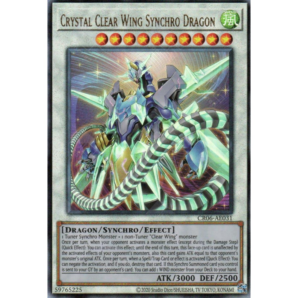 [ Bài Yugioh Chính Hãng ] CR06-AE031 Crystal Clear Wing Synchro Dragon ...