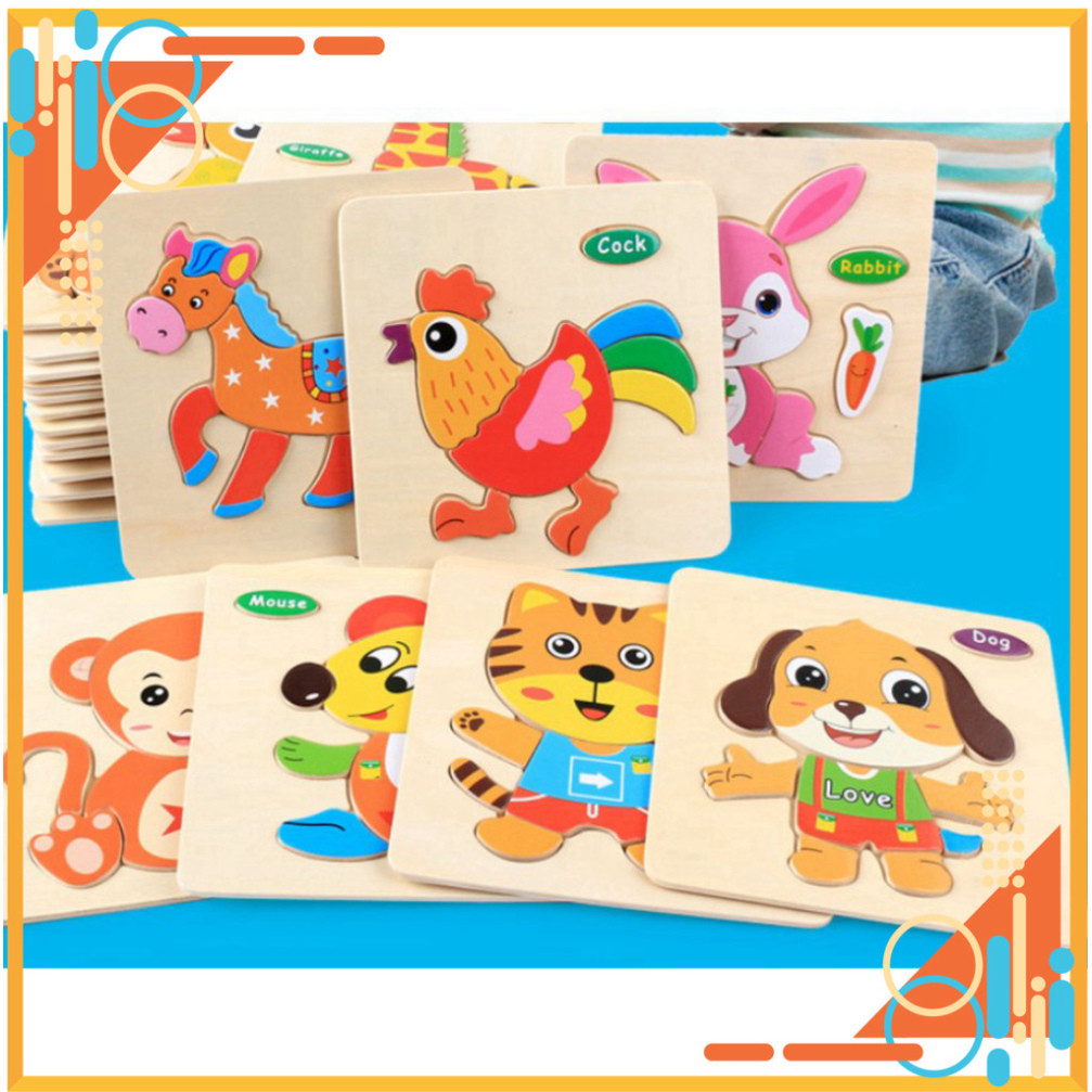 TRANH GHÉP GỖ NỔI 3D Nhiều Hình Ngộ Nghĩnh Cho Bé - Ghép Tranh Gỗ (Mẫu ...