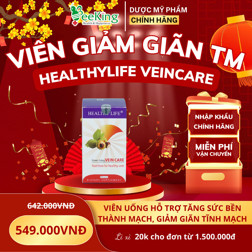 Viên uống HEALTHYLIFE GREEN LIVING VEIN CARE hỗ trợ điều trị suy giãn ...