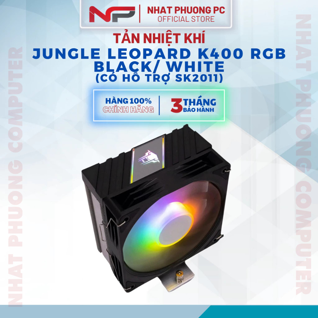 Tản nhiệt khí Jungle Leopard K400 RGB Black/ White - (Có Hỗ Trợ SK2011 ...