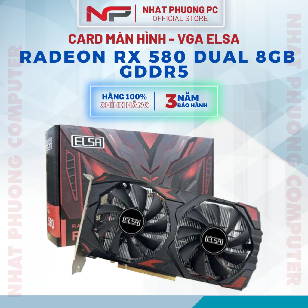 Card màn hình VGA ELSA Radeon RX 580 Dual 8GB GDDR5 | Shopee Việt Nam