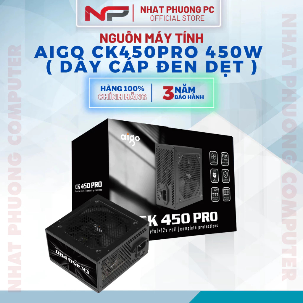 NGUỒN AIGO CK450PRO 450W ( DÂY CÁP ĐEN DẸT ) - Hàng Chính Hãng | Shopee Việt Nam