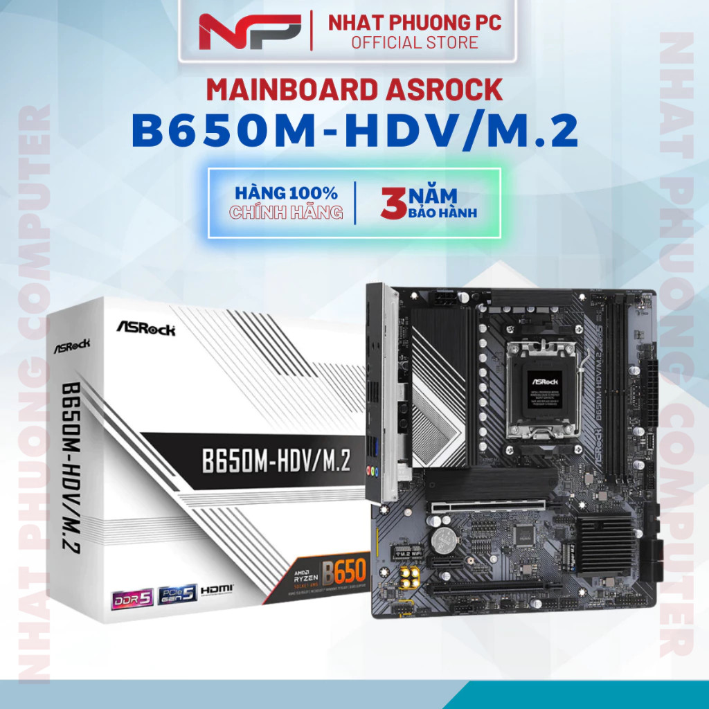 Mainboard ASROCK B650M-HDV/M.2 (AMD B650/Socket AM5/m-ATX, 2 khe RAM ...
