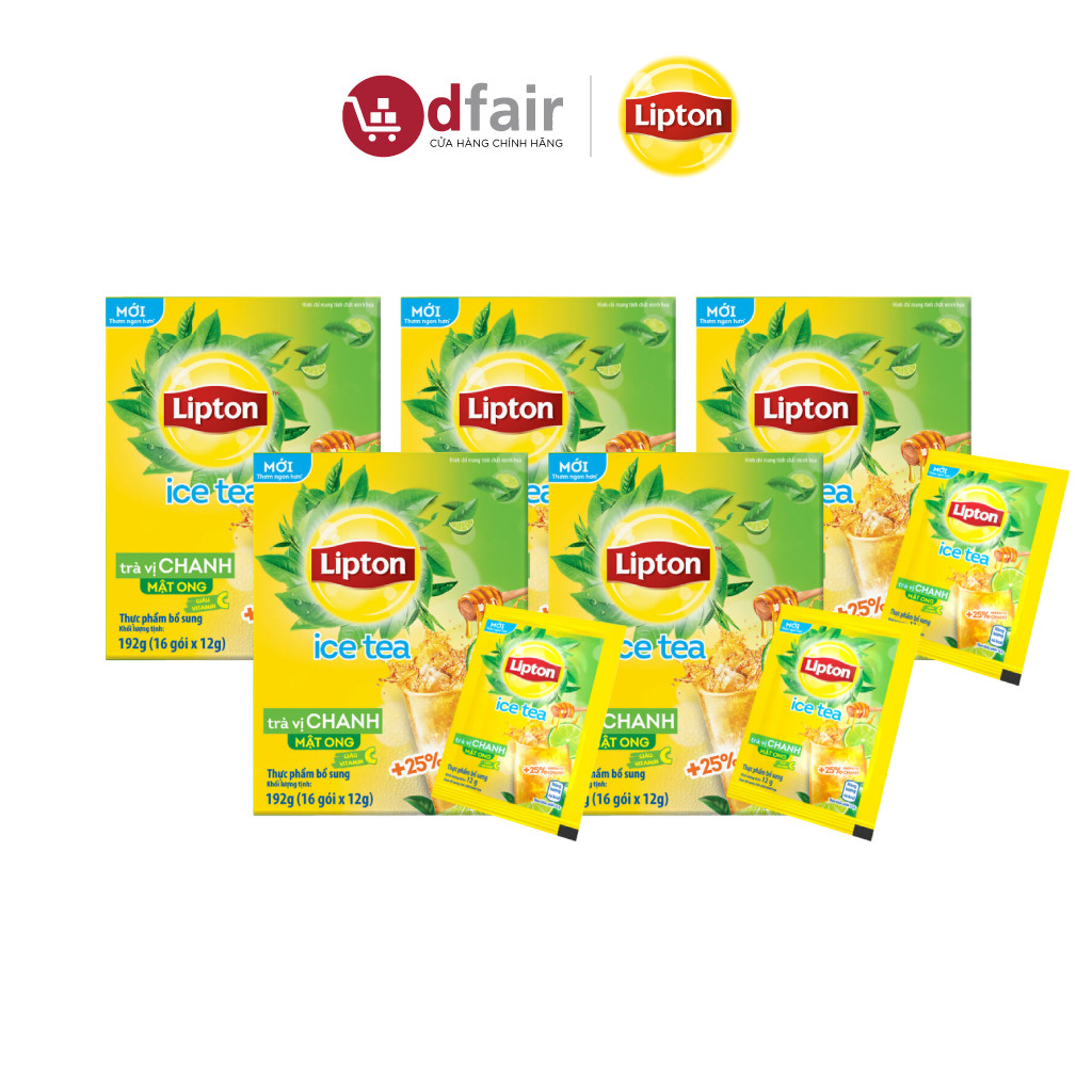 LIPTON Combo 5 hộp Trà Chanh Ice Tea (12g x 16 Gói) | Shopee Việt Nam