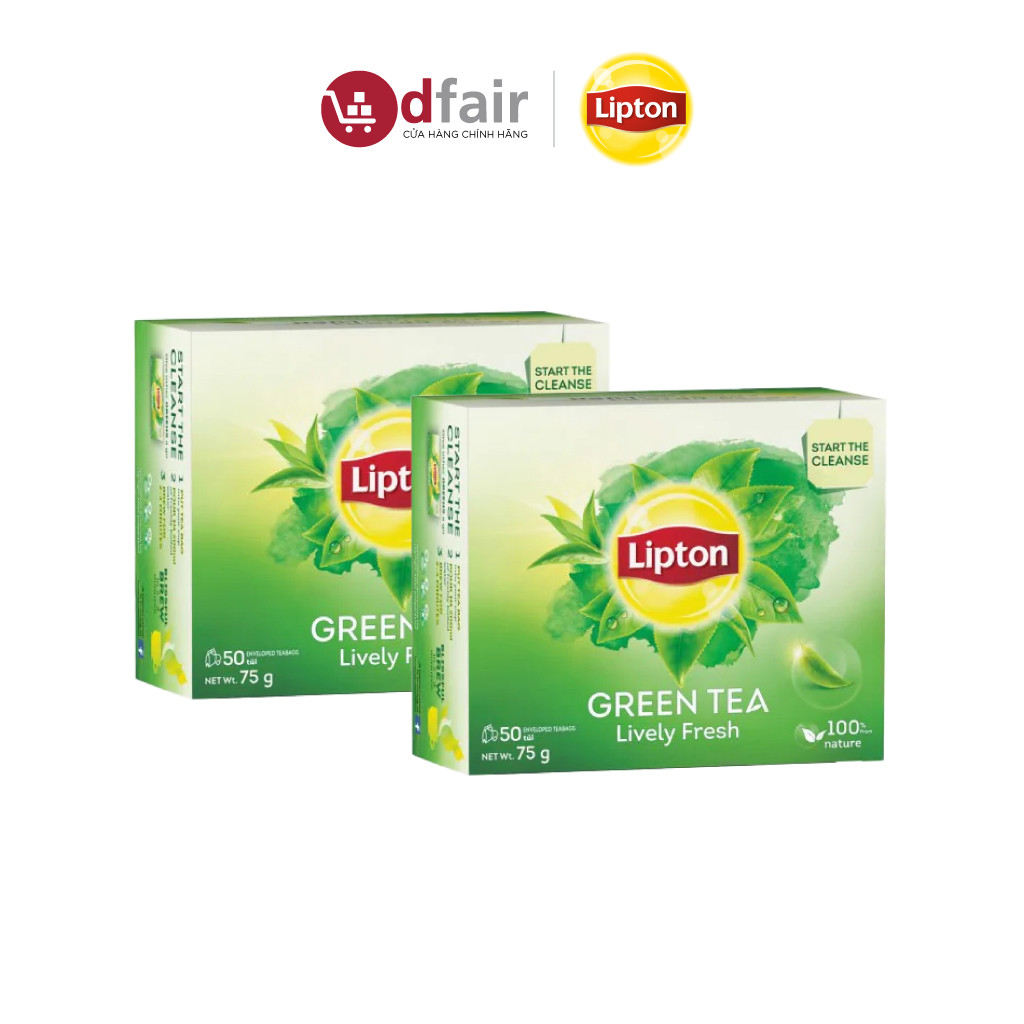 LIPTON Combo 2 hộp Trà Xanh Tươi Mới Hộp (1.5g x 50 Túi) | Shopee Việt Nam