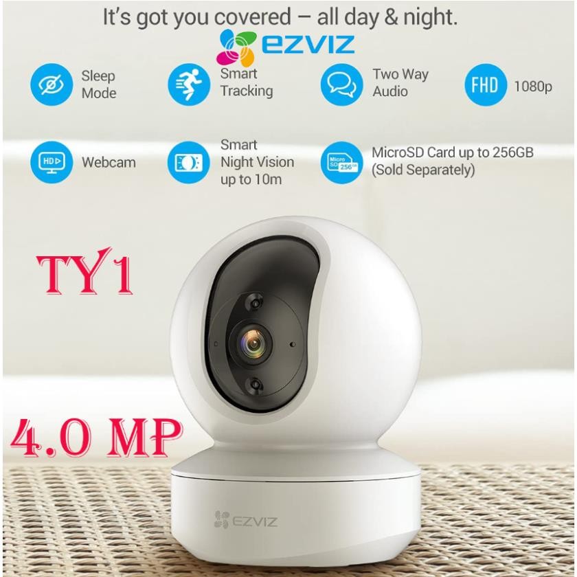 Camera wifi Ezviz TY1 (1080P/ 2MP) TY1 (4MP) PRO , Đàm thoại hai chiều ...