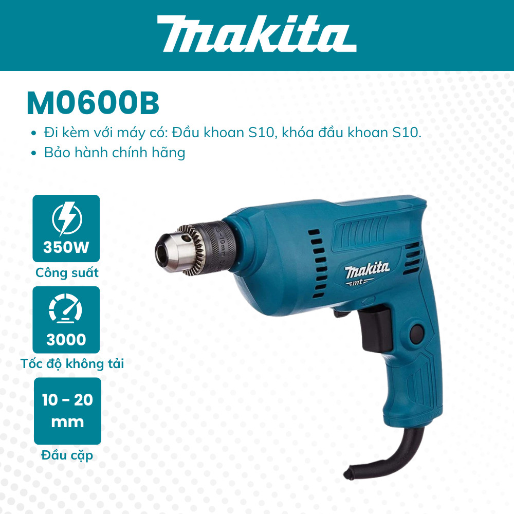 Máy Khoan Cầm Tay Điện Makita M0600B (350W-10MM) - Hàng Chính Hãng | Shopee Việt Nam
