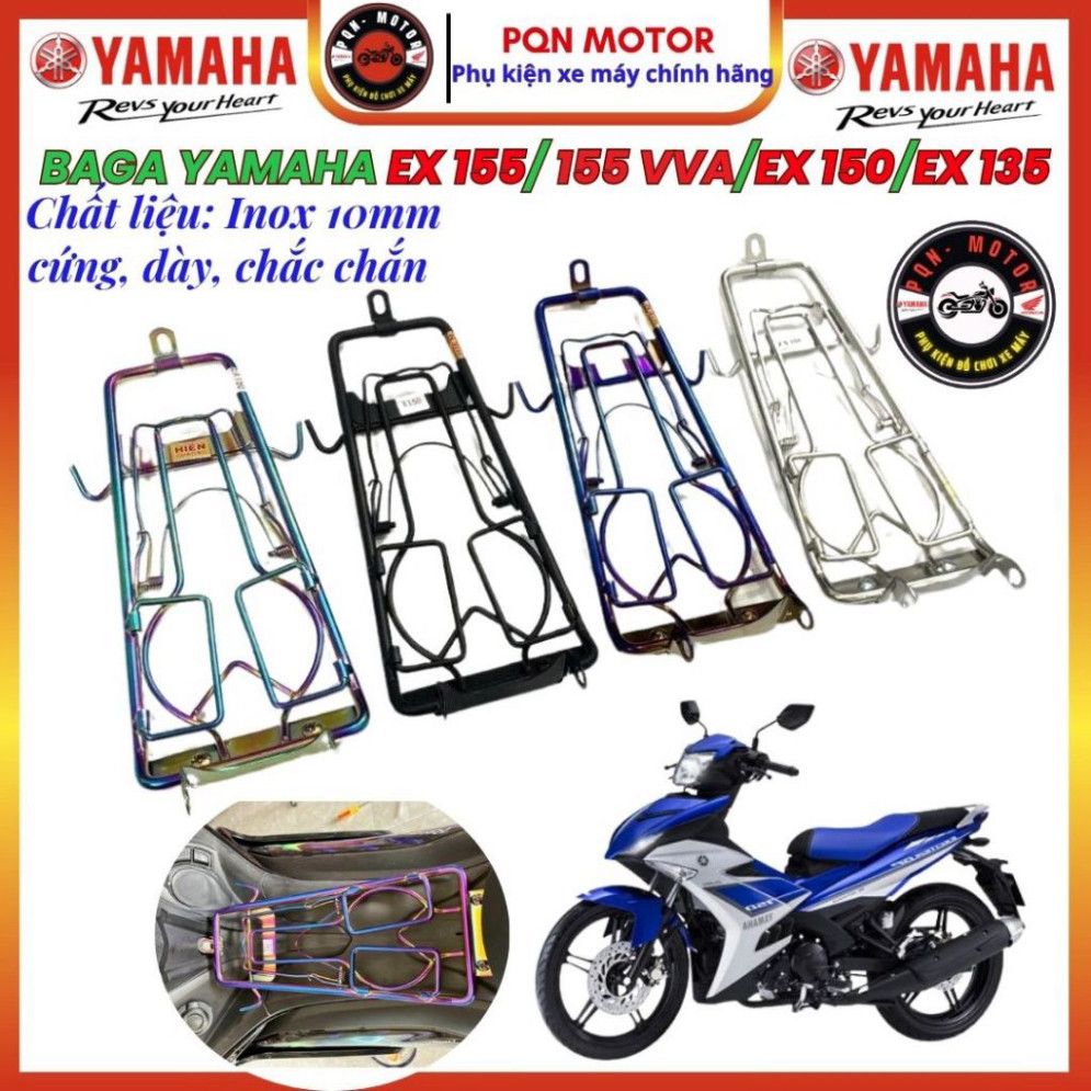 Baga Giữa EX155 Ex 150 Ex 135 Inox 10 Ly Cao Cấp – Sơn Đen Tĩnh Điện ...