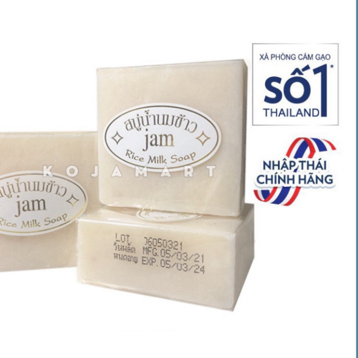 Xà phòng cám gạo thái lan JAM RICE MILK SOAP 65gr Siêu trắng da ...