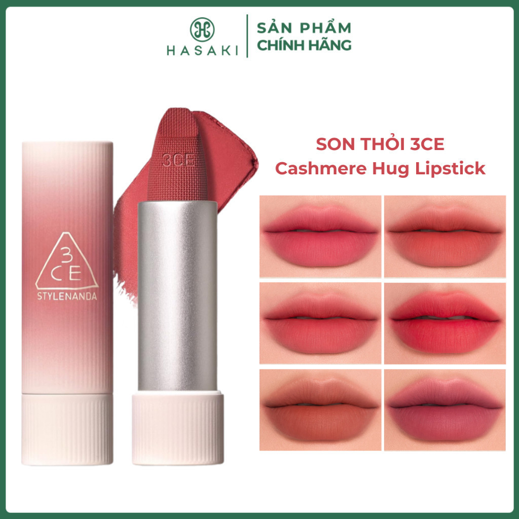 [MEGA 12.12|Add in] Son Len Mịn Lì Mềm Môi 3CE Cashmere Hug Lipstick 3 ...