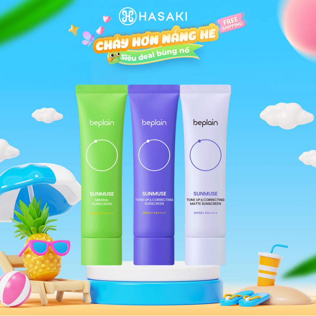 [DAILY] Kem Chống Nắng Beplain Kiềm Dầu, Nâng Tông, Cấp Ẩm 50ml Sunscreen SPF50+ PA++++ Hasaki ...
