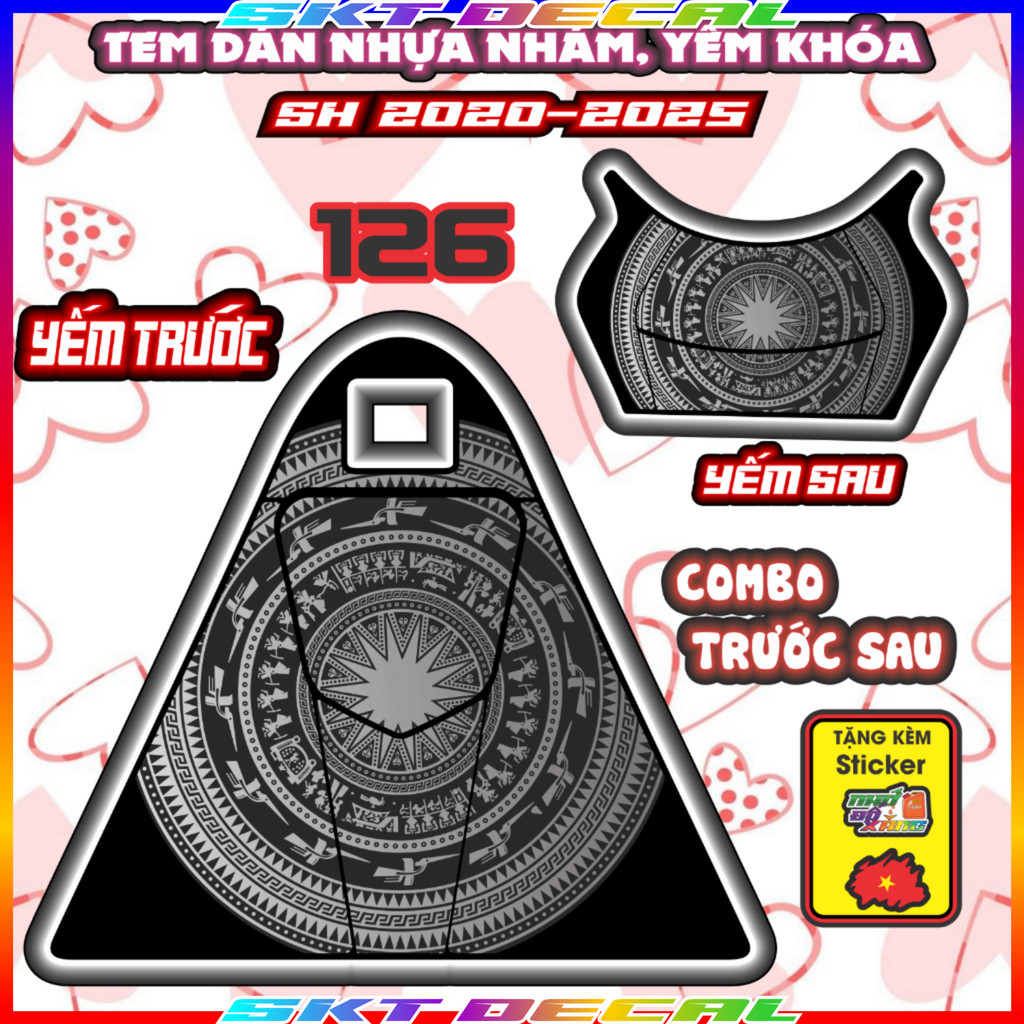 Combo Dán Yếm Khóa Nhựa Nhám SH 2020-2025 150i 125i 160i Dán trang trí ...