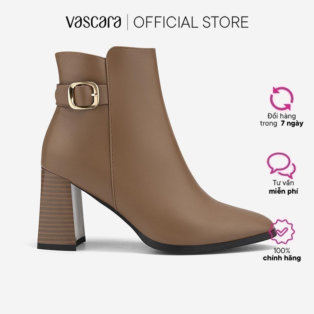 Vascara Giày Ankle Boots Gót Trụ Nhấn Khóa Trang Trí - BOT 0941 ...