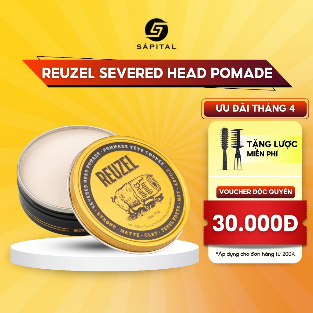 Sáp vuốt tóc Reuzel Severed Head Pomade - Reuzel Vàng 95.8g|Giữ nếp lên ...