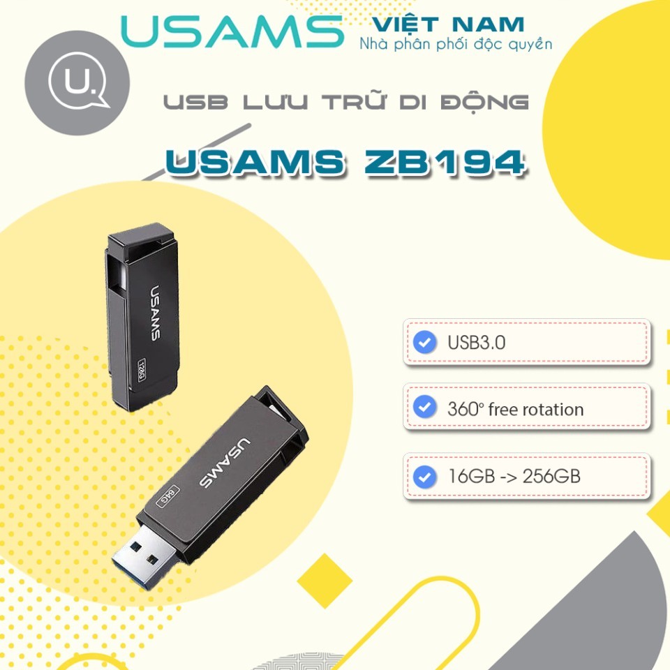 USB Lưu Trữ Di Động Tốc Độ Cao USAMS ZB194/ ZB195/ ZB196/ ZB197/ ZB273 (USB3.0 / 5Gbps, dung ...