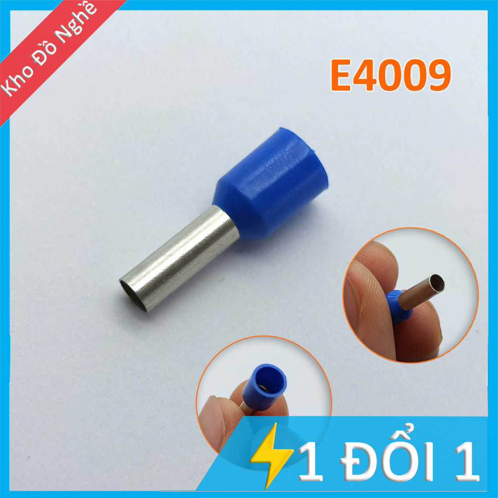 Túi 100 đầu cos pin rỗng bọc nhựa đỏ, xanh, vàng E1008 E1612 E4009 E1012 E6012 E1508 E2508 E0508 ...