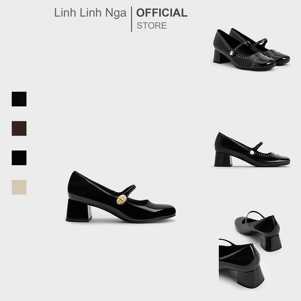 Giày C&K Hettie Patent Metallic-Buckle Block-Heel Mary Janes - CK1 ...