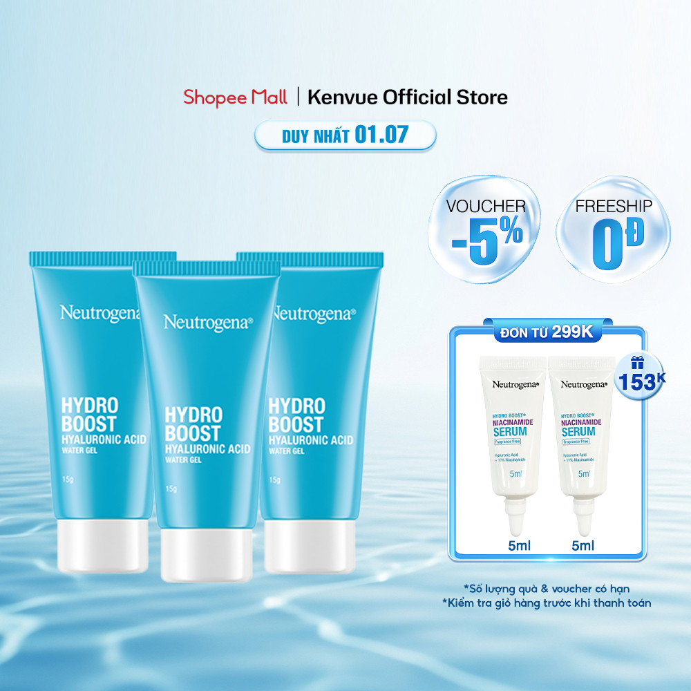 Combo 3 Kem dưỡng ẩm cấp nước Neutrogena® Hydro Boost Hyaluronic Acid Water Gel Mini 15gx3 ...