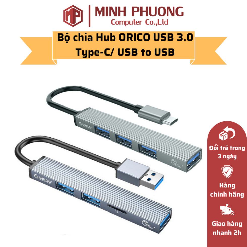 Bộ chia Hub ORICO USB 3.0 Type-C/ USB to USB AH-13/ AH-12F/ AH-A12F ...